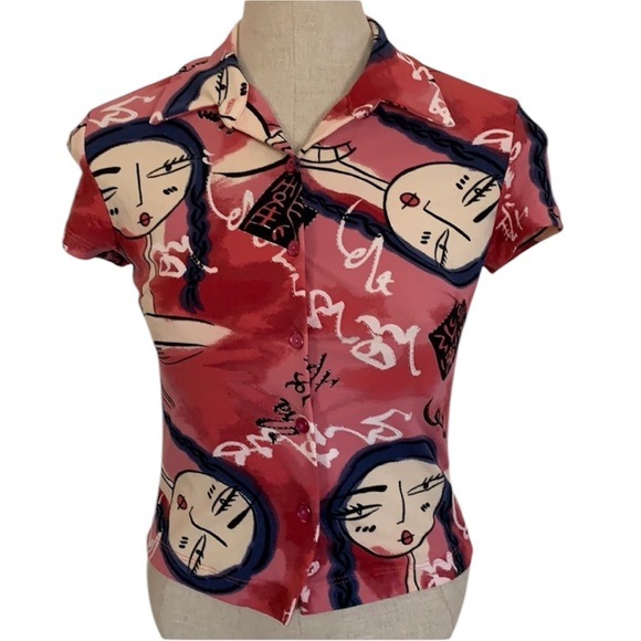 Yag Couture | Tops | Yag Pink Short Sleeve Button Down Top Shirt Junior ...